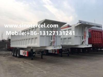 China 50-60T Tipper Semi Trailer 3 Axles Blue for sale