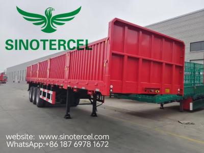 China 50-60 Ton Sidewall Semi Trailer with 12500*2500*800mm Cargo Box and FUWA Axles for sale