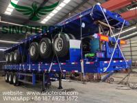 China 40ft Flat Bed Semi Trailer with 3 FUWA Brand Axle for Heavy Duty Transport for sale