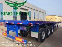 China 40ft Flat Bed Semi Trailer with 3 FUWA Brand Axle for Heavy Duty Transport for sale