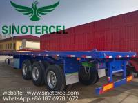 China 40ft Flat Bed Semi Trailer with 3 FUWA Brand Axle for Heavy Duty Transport for sale