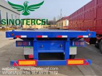 China 40ft Flat Bed Semi Trailer with 3 FUWA Brand Axle for Heavy Duty Transport for sale