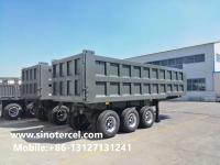 China 3 Axles Hydraulic Tipper Semi Trailer with Large Volume and Heavy Duty Design for Efficient Hauling 50Tons Red for sale