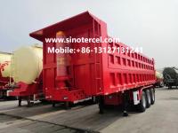 China 3 Axles Hydraulic Tipper Semi Trailer with Large Volume and Heavy Duty Design for Efficient Hauling 50Tons Red for sale