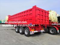 China 3 Axles Hydraulic Tipper Semi Trailer with Large Volume and Heavy Duty Design for Efficient Hauling 50Tons Red for sale