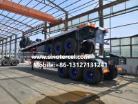 China Flat Bed Semi Trailer with 12 R22.5 Radial Tires 30-60t Load Capacity and 3 Axles for Heavy Duty Transport for sale