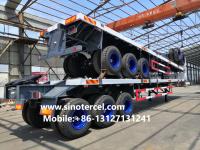 China Flat Bed Semi Trailer with 12 R22.5 Radial Tires 30-60t Load Capacity and 3 Axles for Heavy Duty Transport for sale