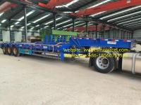 China 3 Axles LowBed Semi Trailer 60 Ton Transportation construction machinery Low Bed Trailer  Hydraulic Adjusting Platform for sale