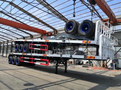 China 40 to 60 tons Loadcapacity Flat Bed Semi Trailer Container Flatbed Semi Trailer Customization for Large Cargo Transport for sale