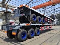 China 40 to 60 tons Loadcapacity Flat Bed Semi Trailer Container Flatbed Semi Trailer Customization for Large Cargo Transport for sale