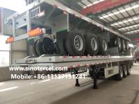 China 30 to 60 tons loadcapacity container flatbed semi trailer heavy duty flat bed semi trailer for transporting large cargo White for sale