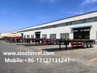 China 30 to 60 tons loadcapacity container flatbed semi trailer heavy duty flat bed semi trailer for transporting large cargo White for sale