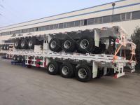 China Container Flatbed Semi Trailer Flat Bed Semi Trailer Comes with 1 Set Tool Box Supports Load 20ft 40ft Container Trailer for sale