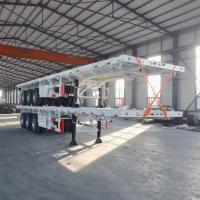 China Container Flatbed Semi Trailer Flat Bed Semi Trailer Comes with 1 Set Tool Box Supports Load 20ft 40ft Container Trailer for sale