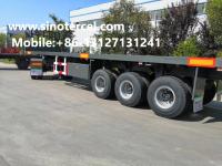 China Customizable Flat Bed Semi Trailer with 30-60t Load Capacity, High-strength Steel Construction, and 3 Axles for Heavy-Duty Transport White for sale