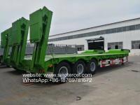 China SINOTERCEL 13m 60Ton Widening Low Bed Semi-Trailer with Hydraulic Ramp for sale