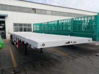 China Customizable semi truck flatbed trailer demission of flat 12500x2500x1600mm engineered for secure and heavy load hauling for sale
