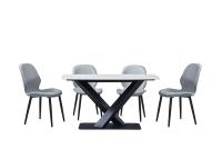 China Stylish Slate Dining Table , Marble Top Rectangular Dining Table for sale
