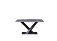 China Grey 150x80x77cm 6 Seater Dining Table With Marble Top for sale