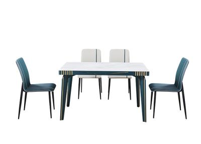 China Simple And Stylish Rock Slab Solid Wood Slate Dining Table for sale