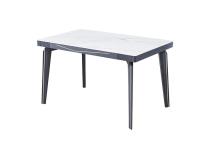 China Metal Inlaid Light Luxury Rock Slate Top Dining Table for sale
