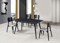 China 140x80x76cm Rock Sheet Restaurant Metal Dining Room Table for sale