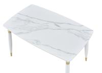 China Simple Solid Wood Rectangular Marble Dining Table for sale