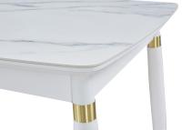 China Simple Solid Wood Rectangular Marble Dining Table for sale
