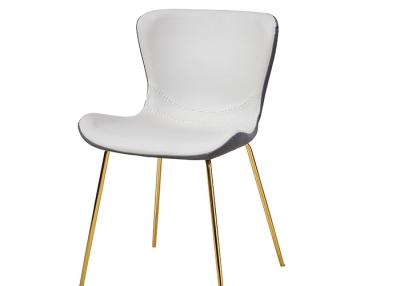 China Gray Leather Padded Dining Chairs Without Armrest for sale