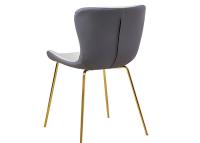 China Gray Leather Padded Dining Chairs Without Armrest for sale