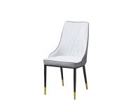 China Modern Stainless Steel Leather Padded Dining Chairs for sale