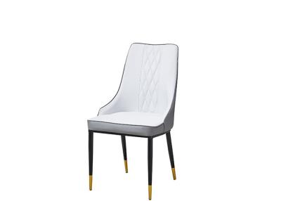 China Modern Stainless Steel Leather Padded Dining Chairs for sale