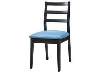 China Hotel Solid Wood Blue Upholstered Dining Chairs for sale