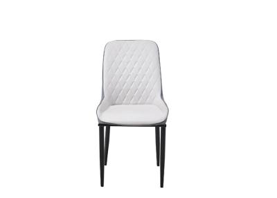 China Minimalist Wrought Iron Leather Upholstered Dining Chair for sale