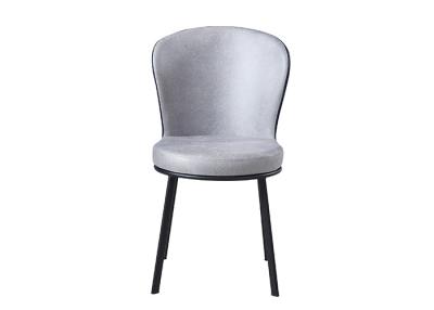 China Wrought Iron Family Grey Upholstered Dining Chair for sale