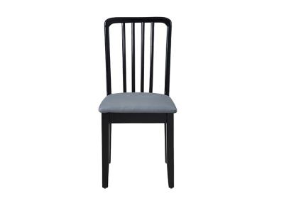 China Rubber Wood Sponge Brown Black Dining Chairs Upholstered for sale