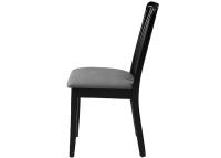 China Rubber Wood Sponge Brown Black Dining Chairs Upholstered for sale