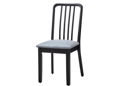 China Library Leather Grey Upholstered Dining Chairs With Oak Legs for sale