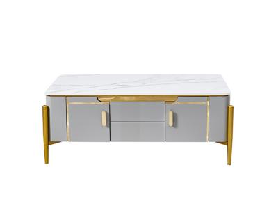 China ISO18001 Marble Stone Slab TV Unit Coffee Table Set for sale