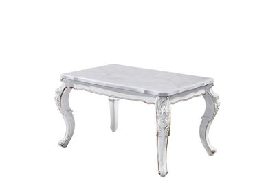 China Generous Carving Family Rectangular Marble Dining Table for sale