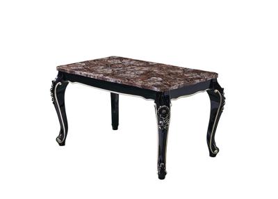 China Retro Luxury Ebony Restaurant Rectangle Marble Table for sale