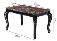 China Luxury Paint Carved Ebony Nordic Marble Dining Table , European Style Dining Table for sale