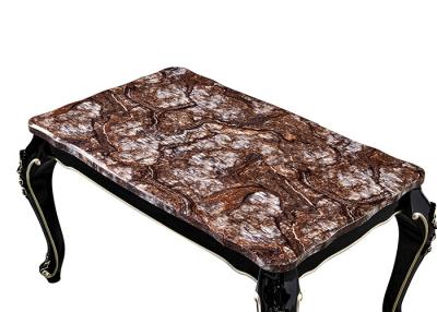 China Luxury Paint Carved Ebony Nordic Marble Dining Table , European Style Dining Table for sale