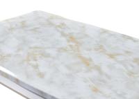 China Pearlescent White Painted Rectangular Marble Dining Table for sale