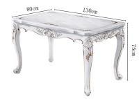 China European Retro Paint Rectangular Marble Dining Table for sale