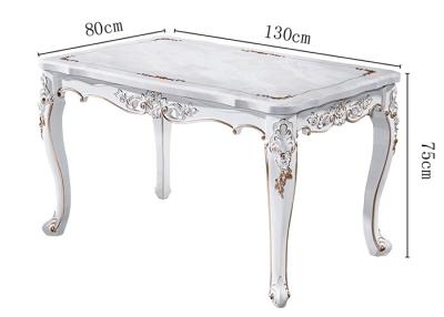 China European Retro Paint Rectangular Marble Dining Table for sale