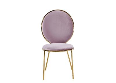 China Pink Concise Banquet Leather Padded Dining Chairs for sale