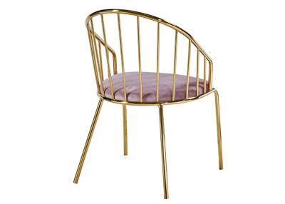 China Stainless Steel Leather Padded Dining Chairs With Backrest for sale