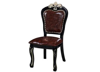 China Ebony Solid Wood Carved Sponge European Dining Chairs for sale