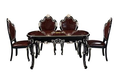 China MDF Carving Baking Paint Process Minimalist Dining Table for sale
